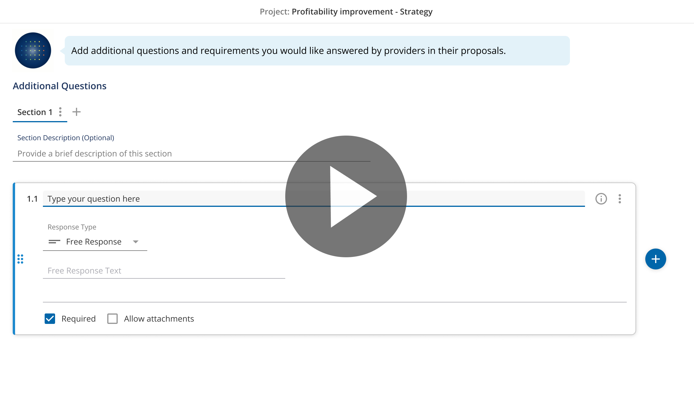 Proposal Requirements Editor