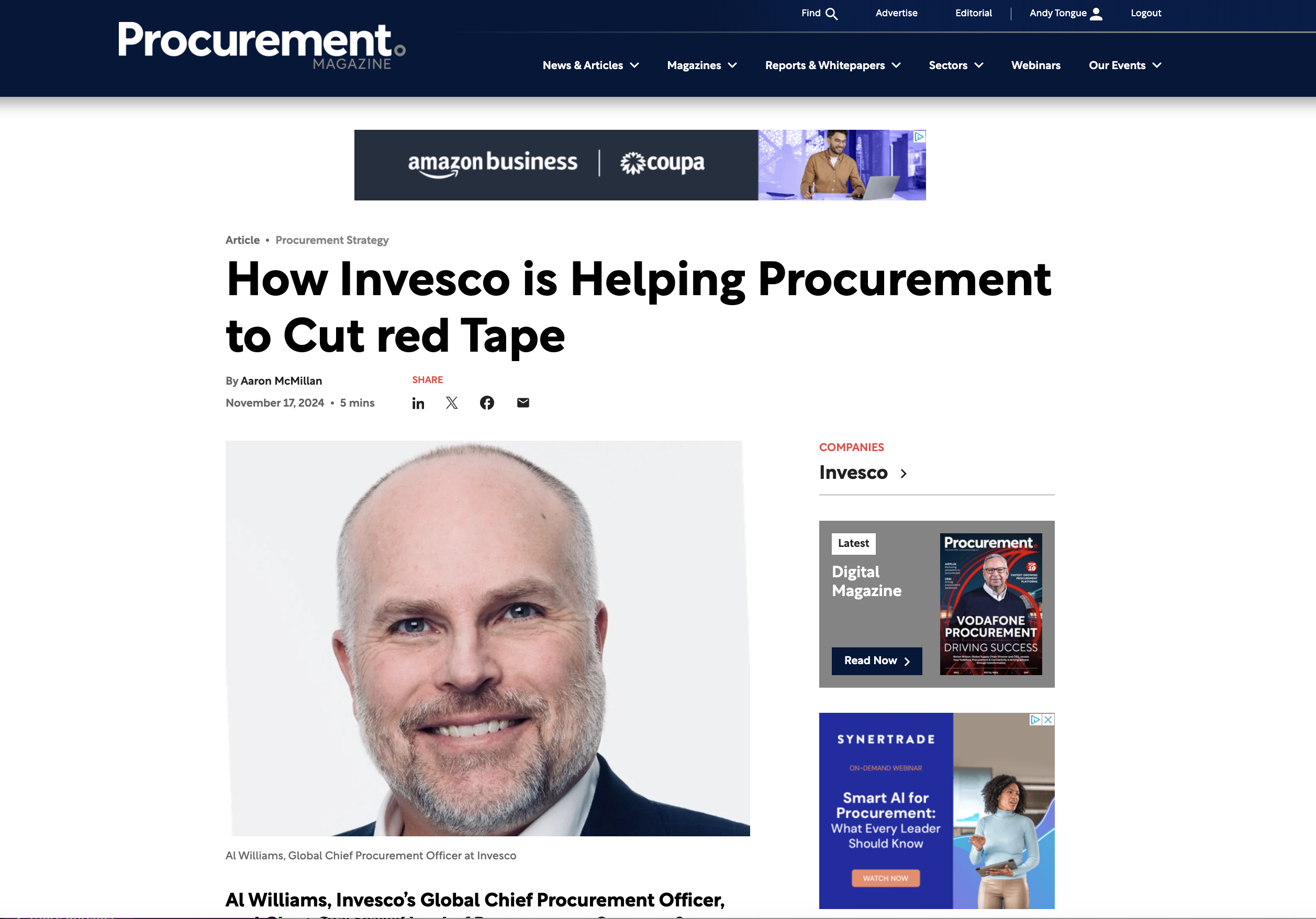 [Procurement Mag] How Invesco is Using Globality to Help Procurement ...