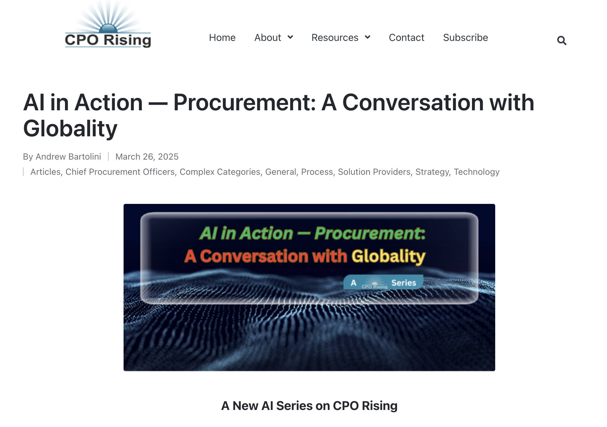 [CPO Rising] AI in Action in Procurement